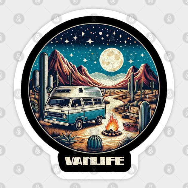 Desert Vanlife night sky - Vanlife - Sticker | TeePublic